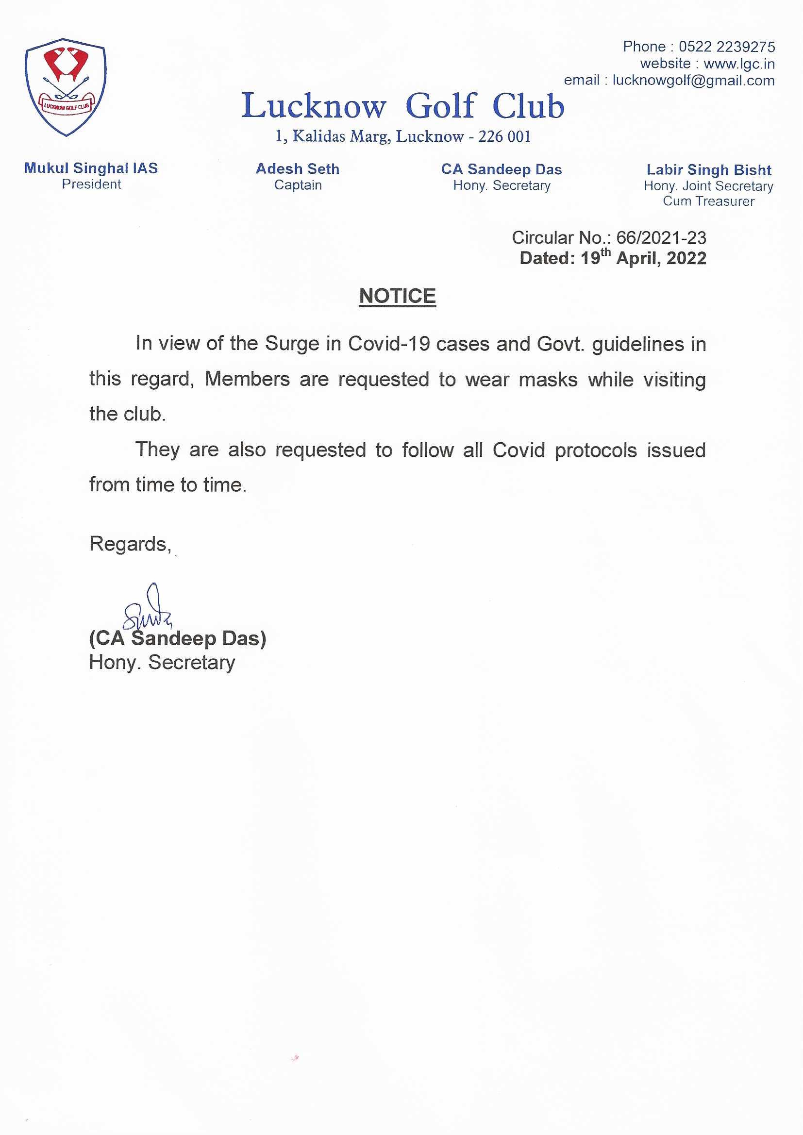 Welcome to Lucknow Golf Club